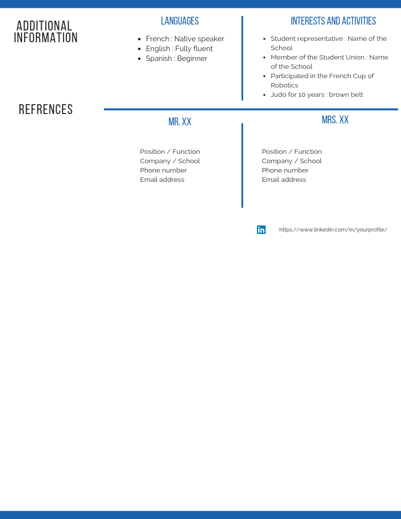Tout savoir pour rédiger son CV en anglais, Exemple détaillé